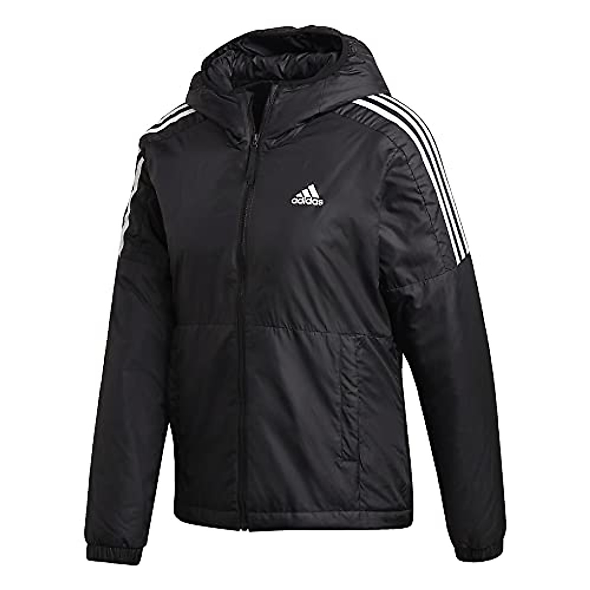 adidas Female Essentials Insulated Hooded Jacket, Black,XL