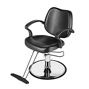 Beautymega Black Round Base Styling Salon Chair Hydraulic Pump Barber Chair All Purpose Beauty Salon Equipment
