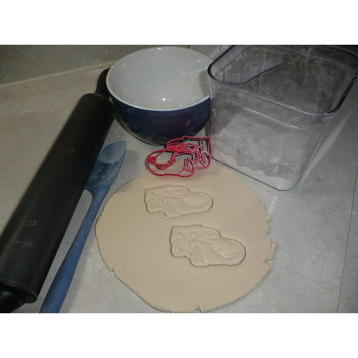 YNGLLC LIGHTNING MCQUEEN RACE CAR CARS CARTOON CHARACTER SPECIAL OCCASION COOKIE CUTTER BAKING TOOL 3D PRINTED MADE IN USA PR2293, Red