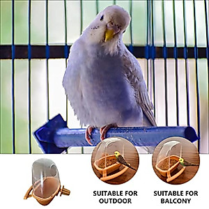 POPETPOP 2pcs Food Water Bird Cup Hooded Bird Cage Plastic Cup Bird Food Bowl Cups Bird Waterer Food Feeder Dispenser