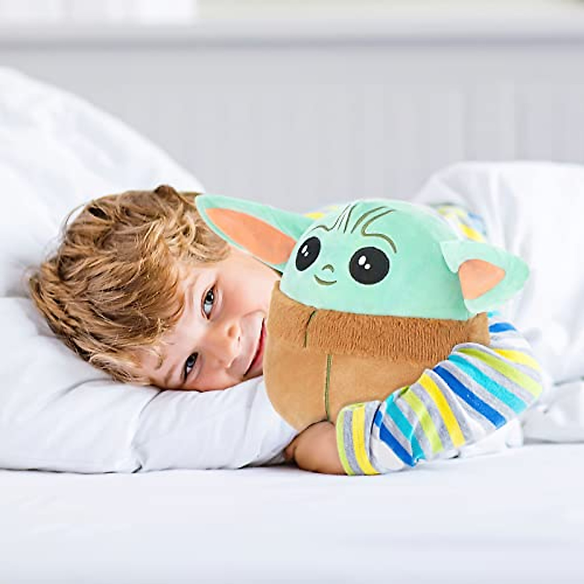 10 inch Baby Yoda Plush Baby Yoda Doll Stuffed Animal Pillow, Baby Yoda Squishmallow Plushie The Child Mandalorian Soft Plush for Kid Gifts