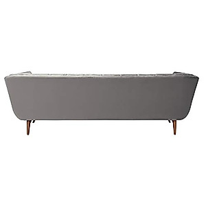 Safavieh Couture Home Onyx Modern Dark Blue Velvet and Walnut Tufted Sofa