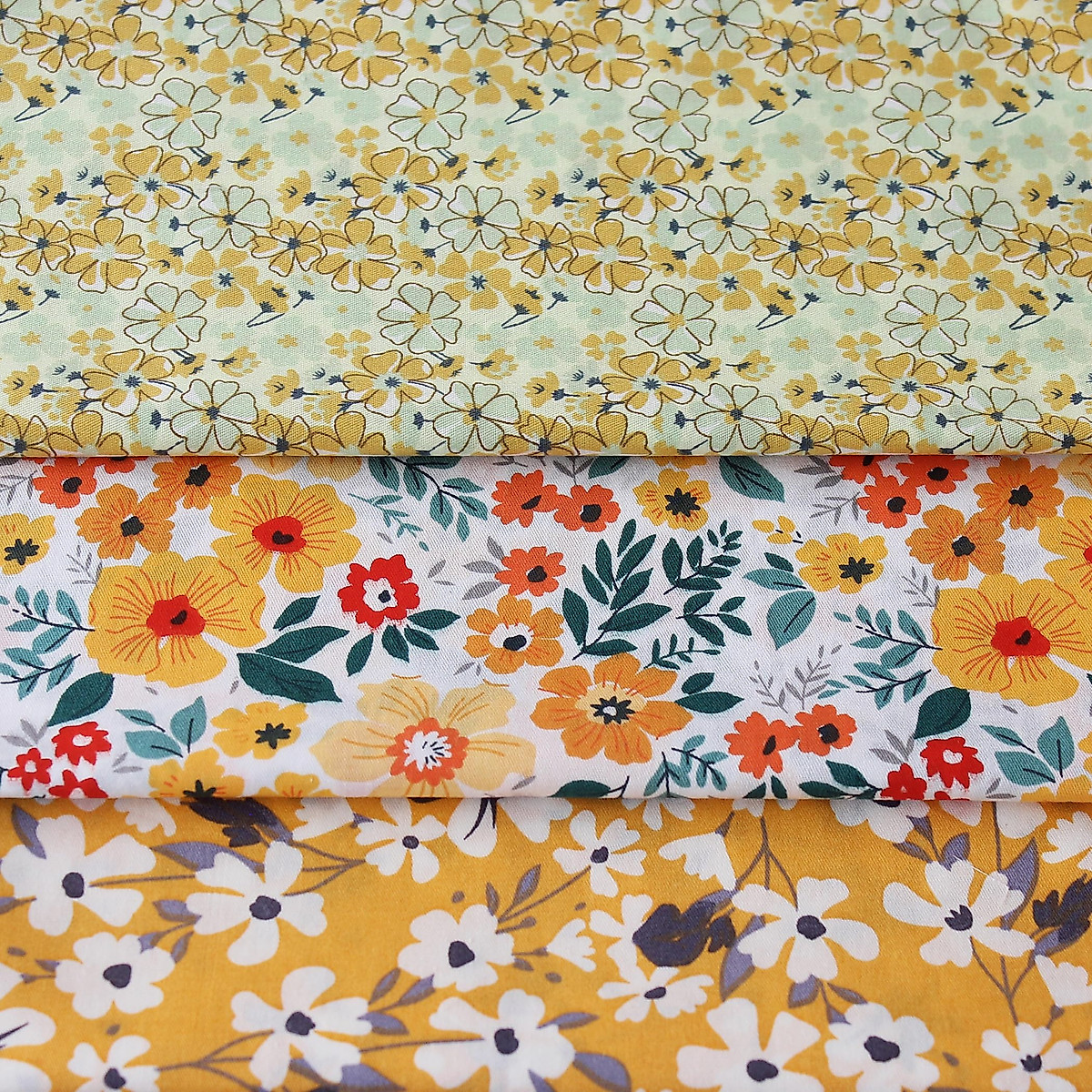 100% Cotton Quilting Fabric Squares 5''x5'' Floral Print Precut Fabric Bundles Charm Packs for Quilting 5 inch Clearance for Pathwork Quilt（Fresh Style）