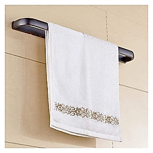 Towel BAR Rack Towel Shelfs,Simple Black Bathroom Towel Rack Bathroom Hardware Single Rod Towel Rack Black Copper Towel Bar