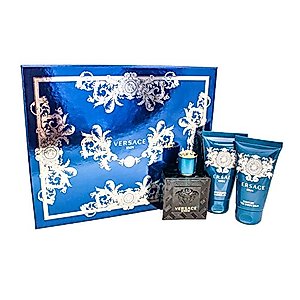 Versace EROS Gift Set for Men 1.7 oz EDT + 1.7 oz Shower Gel + 1.7 oz Aftershave Balm, Combo
