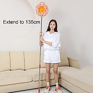 Mops for Floor Cleaning, Cleaning Mop Extendable Adjustable, Wall Cleaning Mop with Long Handle 360 ° Rotating Wall Cleaning Mop Adjustable Dry and Wet Dust Mop Cleaner for Floor Window Wall