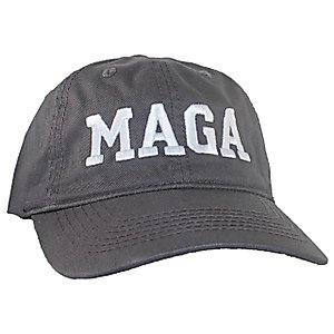 Tropic Hats Adult Embroidered MAGA Trump 6 Panel Ballcap W/Strapback Closure - Dark Gray