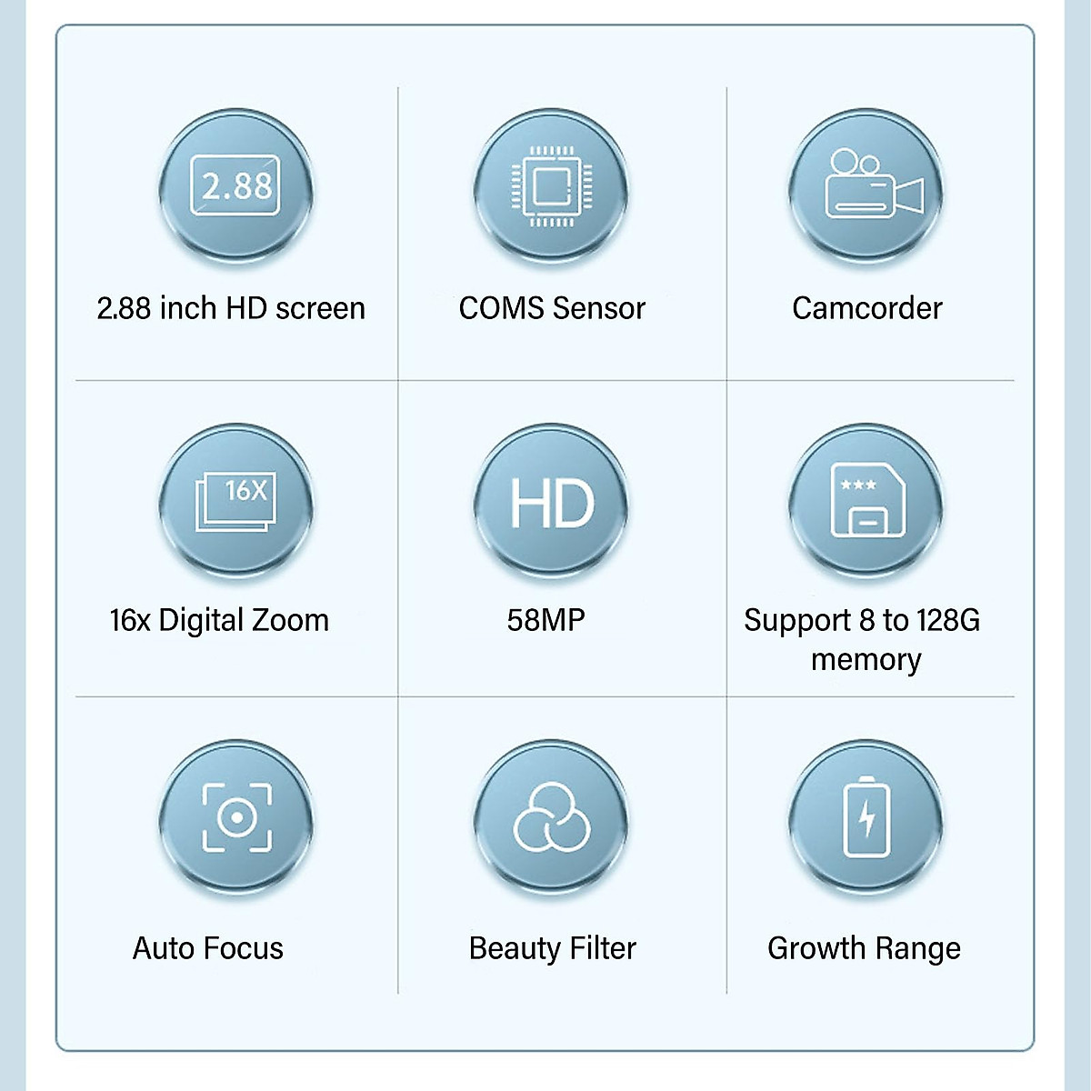 4K Digital Camera, 2.88 Inch IPS Screen, Slim and Lightweight Auto Focus Teen Small Camera, 58MP Auto Exposure for Travel (Pink)