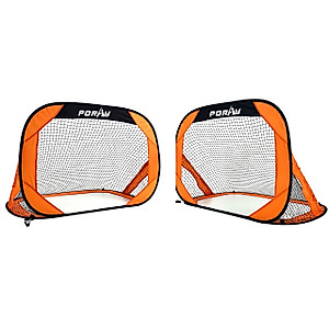 porayhut 4FT Pop Up Kids Soccer Goal and Ball Sets Portable Soccer Net for Training Easy Assembly with Compact Carrying Bag Gift Idea for Toddlers with Pump and 8 Stakes