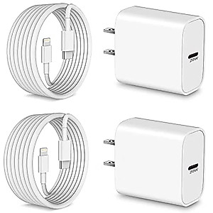 iPhone 14 13 12 11 Fast Charger 10FT [Apple MFi Certified], 2Pack 20W USB C Wall Charger Block Charging Box + 10 FT Long Cord USB-C to Lightning Cable for iPhone 14/Plus/13/12/11/Pro Max/Mini/XS iPad