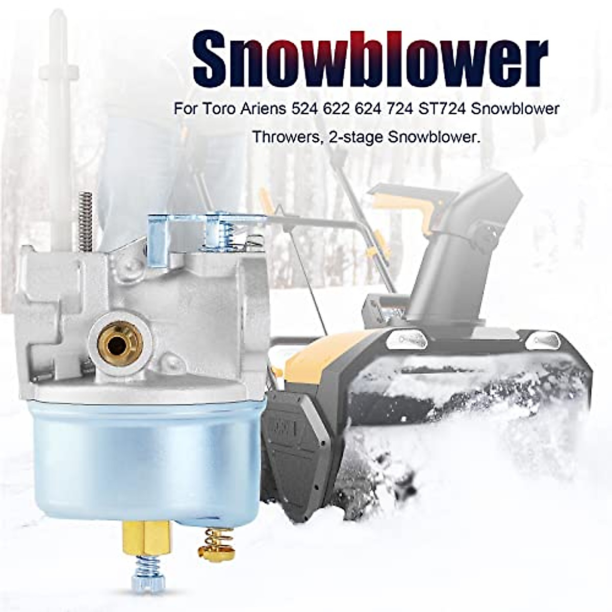 QAZAKY 631954 Carburetor Compatible with Tecumseh 632371 632371A 632379 632379A H70 HSK70 7HP Snowblower Snowthrower Toro 38040 38050 38062 38063 38065 38072 38073 38510 38513 Ariens 622 624 724 ST724