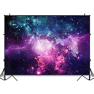 7x5ft Space Galaxy Birthday Backdrop, Universe Nebula Starry Sky Photography Background, Outer Space Galactics Photo Backdrop for Boy Girl Party Banner Baby Shower Decoration Photo Booth Prop, Vinyl