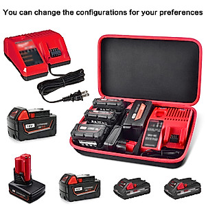 Comecase Extra Large Battery Holder Storage Case Hard Battery Organizer Storage Box Carrying Case Bag, Come with Battery Tester - 2 Pack