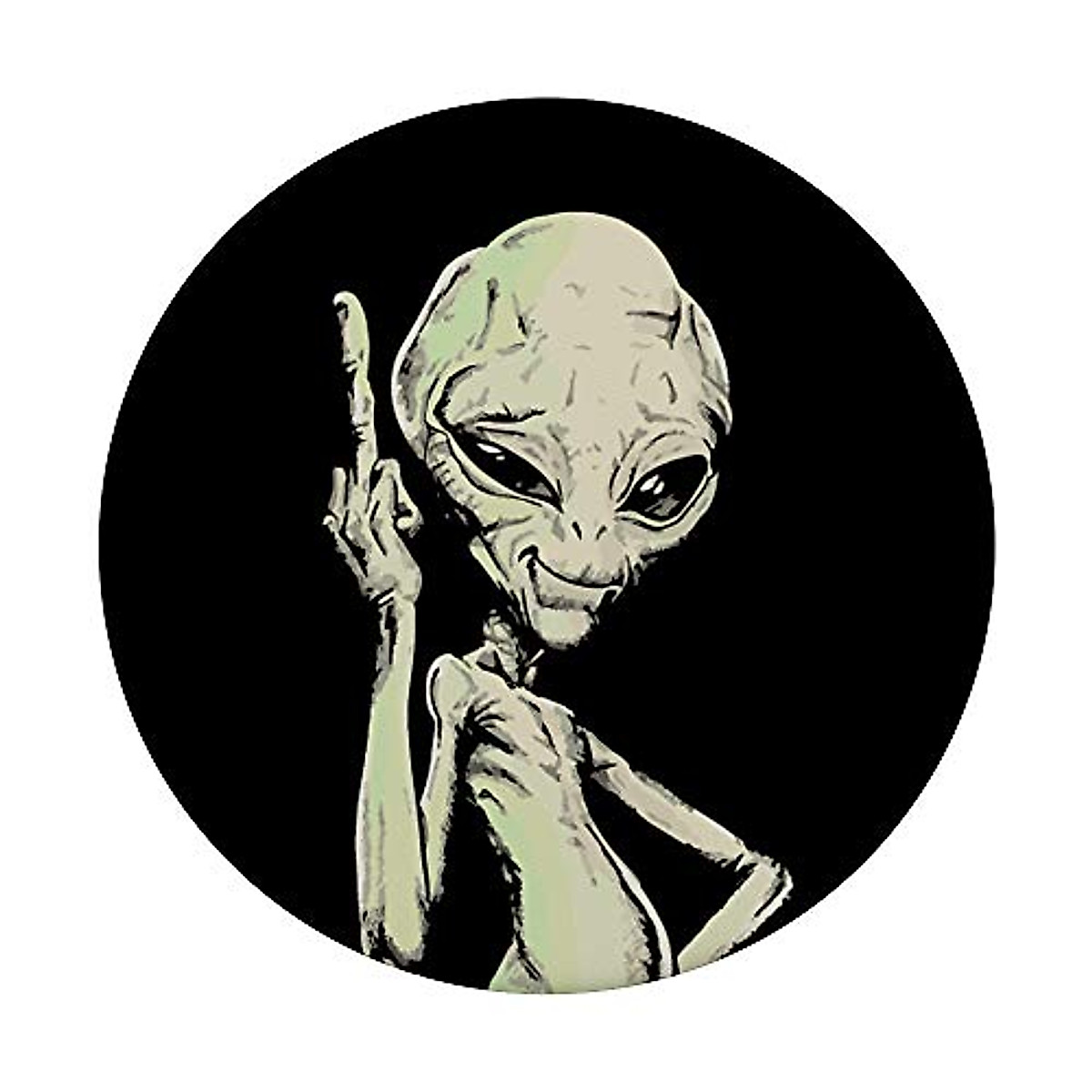 Alien Middle Finger Adult Humor Funny Novelty Gifts PopSockets PopGrip: Swappable Grip for Phones & Tablets