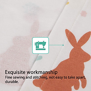 NTBAY Organic Cotton Toddler Pillowcases - Super Soft & Breathable Jersey Cotton Toddler Pillow Cases, 13”x18” Pillow Cases with Envelope Closure, Rabbits