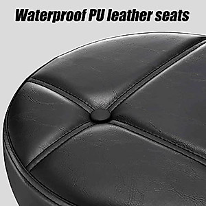 LWBLJX Metal Rolling Bar Stool Beauty Salon Medical Counter Makeup Chair with Swivel Wheels, PU Leather Seat & SGS Air Rods, Adjustable 44-59 cm(Color:DarkBlue)