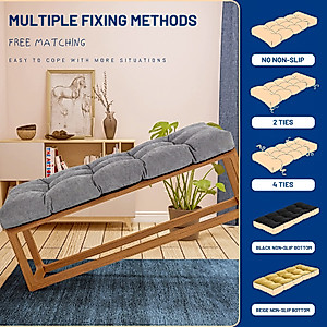 sutailocus Bench Cushion Bench Cushions for Indoor Furniture,Non-Slip Tufted Outdoor Bench Cushion,Window Seat Cushions Indoor,for Piano/Patio Bench,Memory Foam(Custom Size)