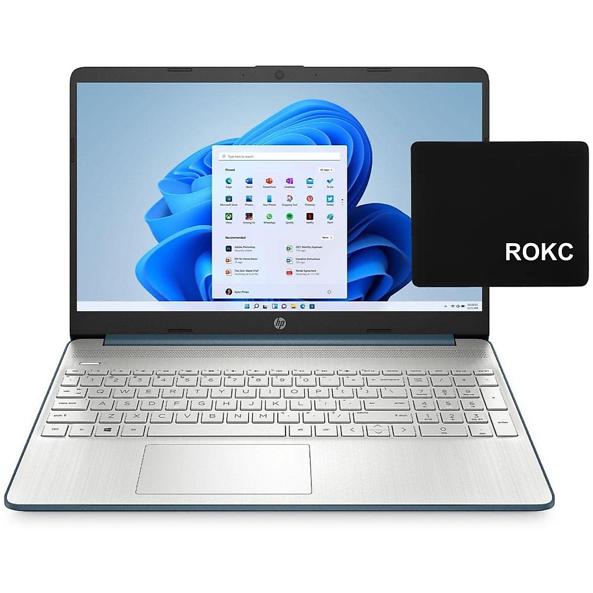 HP 2022 15 Laptop, AMD Ryzen 5 5500U(Beat i7-1065G7) 16GB RAM 512GB SSD, Webcam, 15.6 FHD Display, HDMI, Wi-Fi, Premium Lightweight Thin Design, Blue, Windows 11| Accessories Bundle