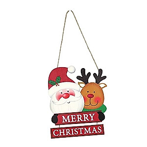 Artibetter 1pc Christmas Door Plate Pendant Halloween Decor Halloween Home Decor Christmas Decor Christmas Hanging Wood Christmas Door Sign Wooden Christmas Ornament Red Festival Pendant Prop