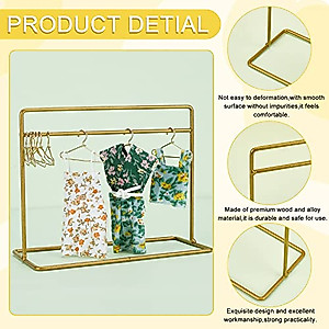SUPERFINDINGS 1 Set Doll Garment Rack Including 1Pc 6x2.8x4.7inch Doll Clothes Storage Rack Doll Closet and 10Pcs Mini Doll Clothes Hangers Doll Wardrobe Furniture Accessories for Dollhouse Supplies