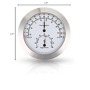 Dilwe Guitar Round Thermometer Hygrometer, Humidity Temperature Meter for Violin Guitar Case Instrument Care(Silver)