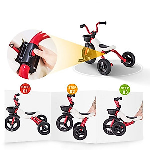 Ygqtbc Children's Tricycle,Perfect for Beginner Riders Ages 2+ – Encourages Active Play – Durable Design with Built-in Safety Features – Comfortable Ride (Color : B)