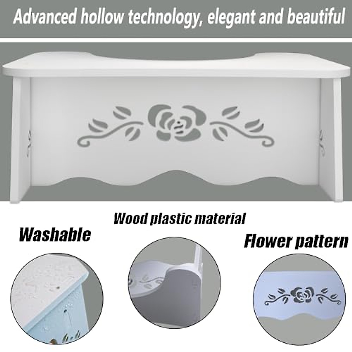 Poop Stool Adult Toilet Stool,7 Inch Toilet Potty Stool for Adult and Kids Aid, Bathroom Stool Detachable Poop Stool Wood Board, Environmentally Friendly Materials Step Stool Toilet Assistance Steps