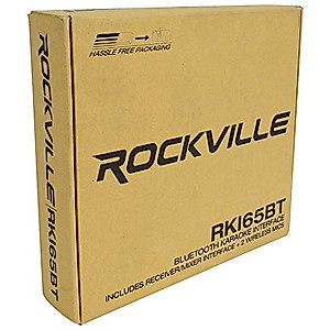 Rockville RKI65BT Dual UHF Wireless Microphones+Bluetooth Karaoke Mic Interface, Black