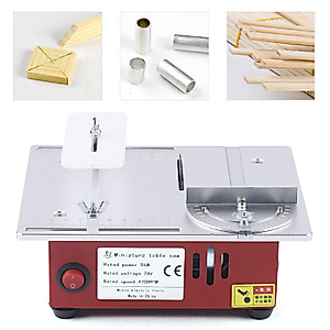 Mini Table Saw,Mini DIY Table Saw Table Woodworking Cutting Machine Acrylic Wood PCB Cutter with Adjustable Speed for Hobby Handmade Wooden Model Crafts Making