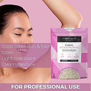 Cirepil - Escential Rose - 800g / 28.22 oz Wax Beads Bag - Light Rose Scent - All-Purpose, Creamy Texture - Perfect for Bikini Waxing