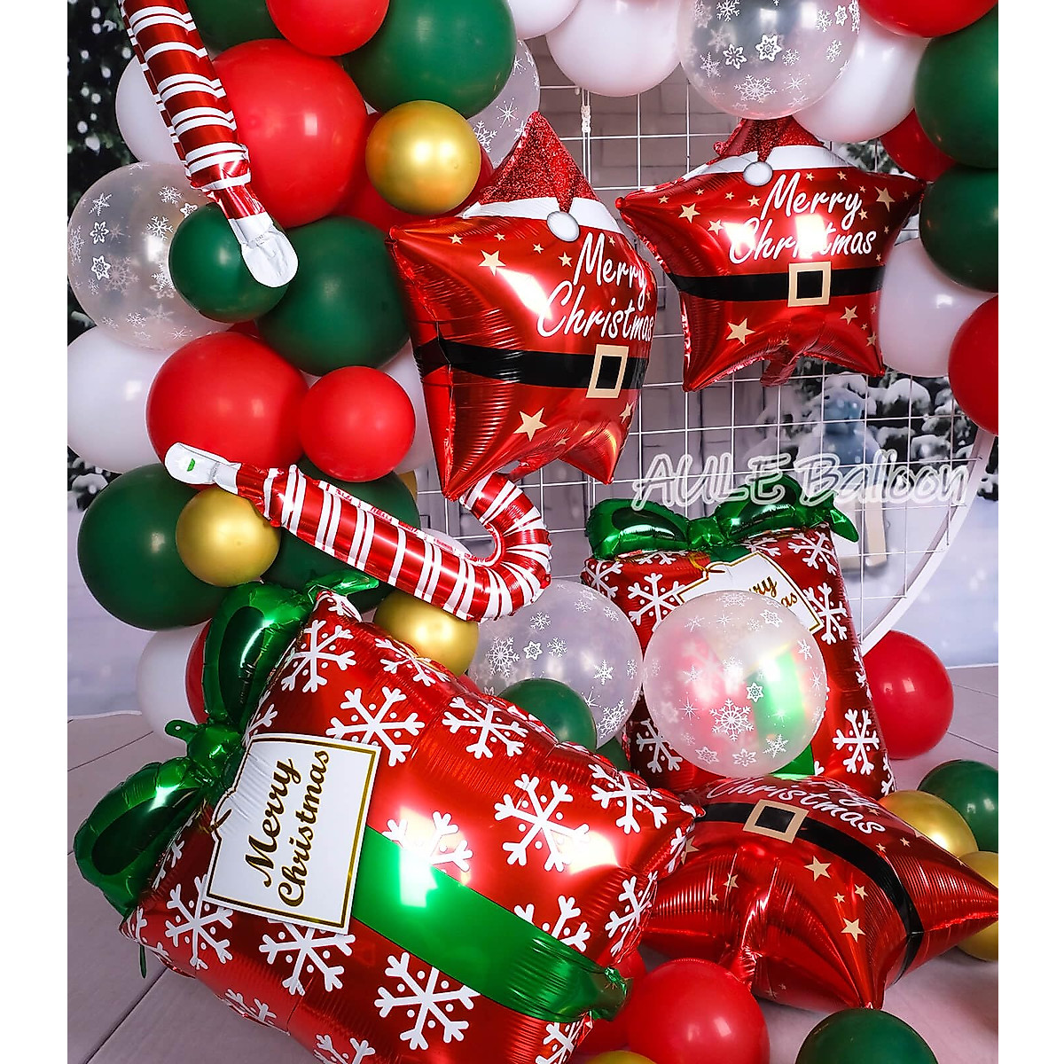 AULE Christmas Balloon Garland Arch Kit 120Pcs Balloons for Xmas