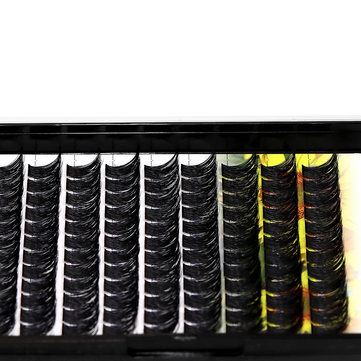 Hannahool Large Pack Wide Stem Cluster Eyelashes D Curl 10-20mm Available Handmade D Curl Wide Stem Individual False Eyelashes 5D Volume DIY Eye Lashes Extensions Beauty Tools (16mm)