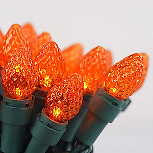 BOHON Halloween String Lights 50 LEDs Orange Lights UL Certified Christmas Lights Green Wire Halloween Lights Plug-in for Indoor Outdoor Halloween Decorations Thanksgiving Tree Carnival Decor