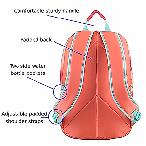 FUEL Lunch Backpack Set Teens Student Water Resistant Bookbag Bag Soft Reusable Insulated Cooler Lunch Box Thermal Travel Office Lunch Bag, Pink Ombre