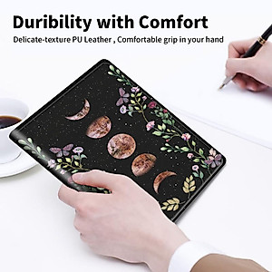 EDGFRTOIO for All New Kindle (11th Generation-2022 Release) Case 6" E-Book Reader Cover, Premium PU Leather Smart Folio Case Folding Stand Cover for Kindle 11 2022/2023, Flowers Moon Phase Stars Sky