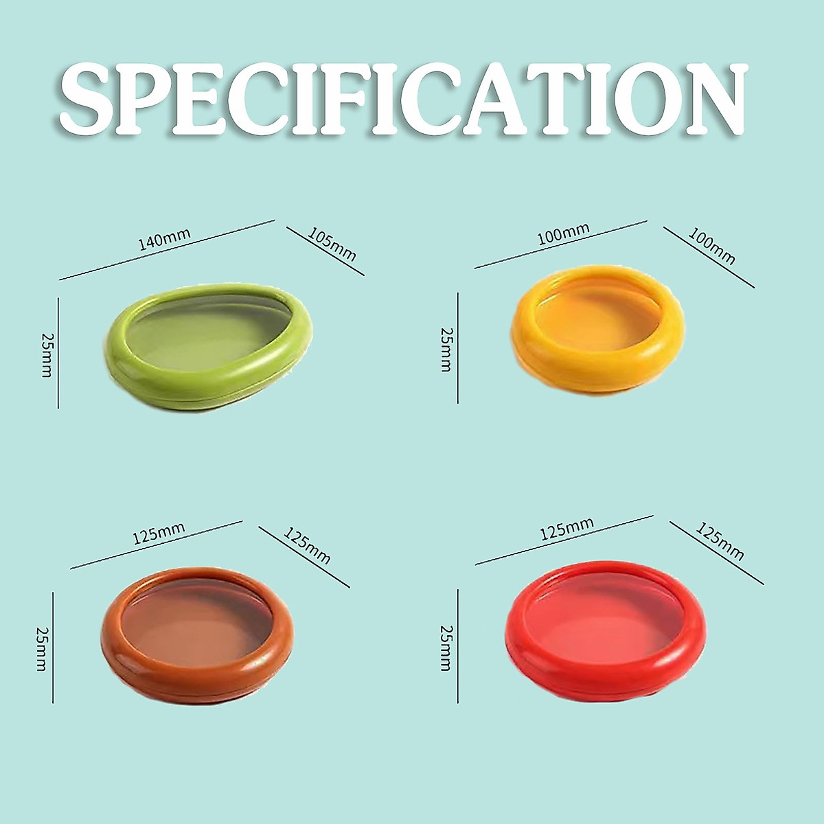 Silicone Fruit Storage Containers,4 Pcs Onion Storage Avocado Saver,Reusable Fruit and Vegetable Anti-Oxidation Storage Box,Lemon Storage Container For Fridge,Food Huggers