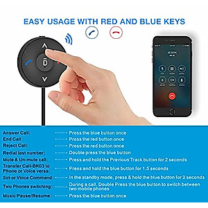 Besign Bluetooth 4.1 Car Kit for Handsfree Talking and Music Streaming, Wireless Audio Receiver with Dual Port USB Car Charger and Ground Loop Noise Isolator for Car with 3.5mm AUX Input Port