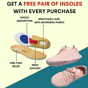 Omega Walk Women's Running Shoes | Stylish & Comfortable Walking Shoes for Women | Lightweight | Breathable | Slip-on Mesh Sneakers | Tennis Shoes | Perfect for Walking Travelling & Standing all-day