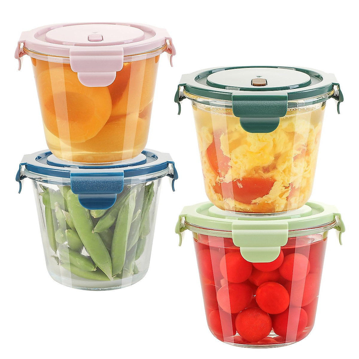 GREATLINK Glass Food Storage Containers with Lids - Glass Meal Prep Containers Reusable, Airtight Food Storage Containers Kitchen Pantry with Lids for Lunch, Bpa Free & Leak Proof