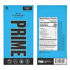 Prime Hydration Drink Mix Variety pack - Blueberry, Lemon Lime, Tropical Punch - Packaging By Obanic (18 On The Go Sticks)