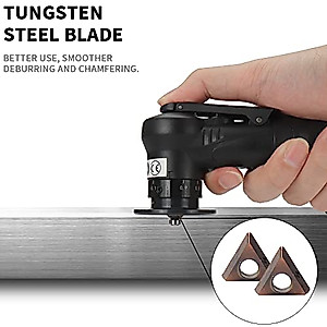 Portable Pneumatic Chamfering Tool Deburring-Trimming - 45 Degree Ultra Light Handheld Linear Air Beveling Tool for Metal, Mini Chamfering Machine Arc Edge Beveler Kit with Precision Blade Inserts