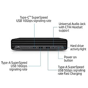 HP EliteDesk 800 G6 Mini Business Desktop Computer, Intel Hexa-Core i5-10400 (Beat i7-8700), 4GB DDR4 RAM, 1TB PCIe SSD, WiFi, Bluetooth, Type-C, Keyboard and Mouse, Windows 11 Pro, Vent-Hear