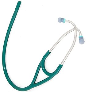 Replacement Tube (dual lumen binaurals) fits ALL leading brand single-head Cardiology Stethoscopes T72 GREEN
