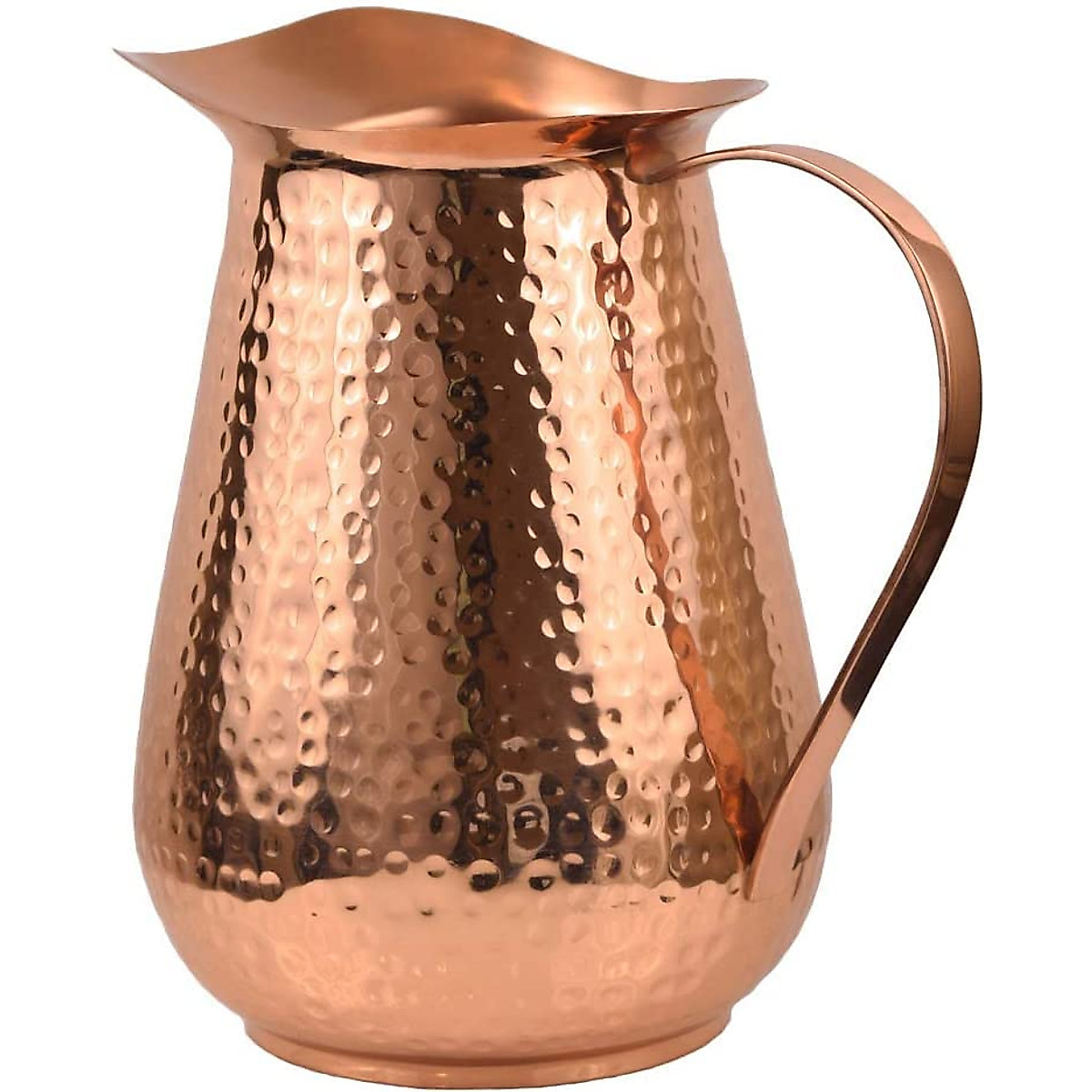 Artisan’s Anvil Copper Pitcher w/Copper Handle and Lid, Pure 100% Hammered Vessel, Heavy Duty Copper Jug, Handmade, 70 fl. Oz, Best for Water, Ayurveda, Moscow Mule, Cocktails