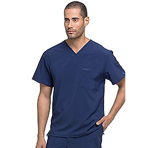 Dickies EDS Essentials Men Scrubs Top Tuckable V-Neck DK635, L, Navy