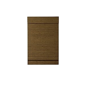 Radiance, Cordless Window Shades for a Standard Size Window Width, Maple, Cape Cod Flatweave Bamboo Roman Shade with Valance, 23 Inch Width x 64 Inch Length (2216200E)