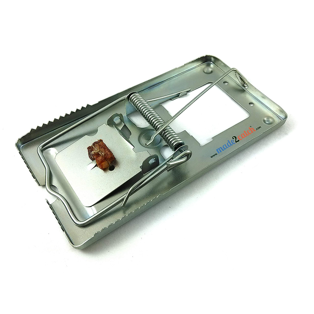 made2catch Pack of 2 Classic Metal Rat Traps Fully Galvanized - Rat Traps That Work - Strong and Humane Snap Rat Trap - Reusable Rat Trap - 2 Traps