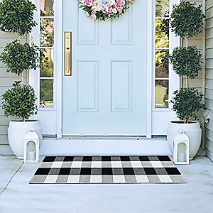 Lamberia Checkered Area Rug Buffalo Plaid Rugs Indoor and Outdoor Black White Checkered Carpet for Kitchen and Hallway (2' x 4'3")