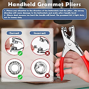 1203Pcs Grommet Tool Kit with Eyelet Pliers, PAXCOO 1/4 Inch Fabric Grommet Kit with Fabric Eyelets Grommets, Washers and Hole Punch Grommet Hand Press kit for Fabric/Leather/Belt/Shoes/Cloths