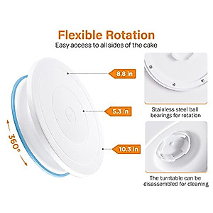 Kootek 71PCs Cake Decorating Supplies Kit, Cake Decorating Set with Cake Turntable, 12 Numbered Icing Piping Tips, 2 Spatulas, 3 Icing Comb Scraper, 50+2 Piping Bags, and 1 Coupler for Baking